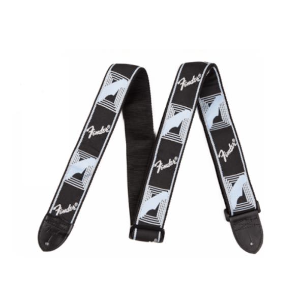 Fender 2 inch Monogrammed Guitar Straps Black/LightGrey/Blue – Bashs Music