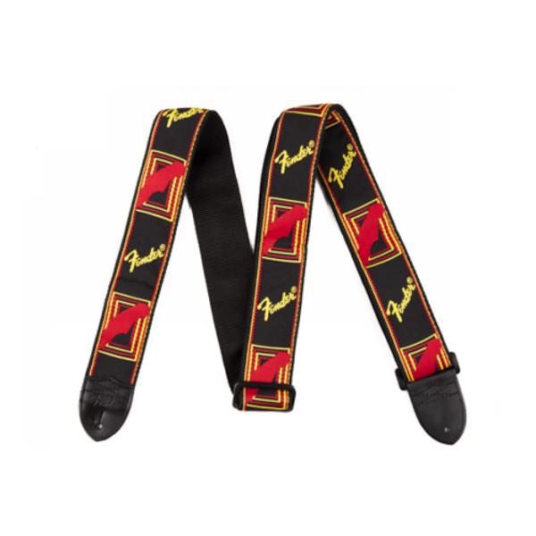 Fender 2 inch Monogrammed Guitar Straps Black/Yellow/Red – Bashs Music