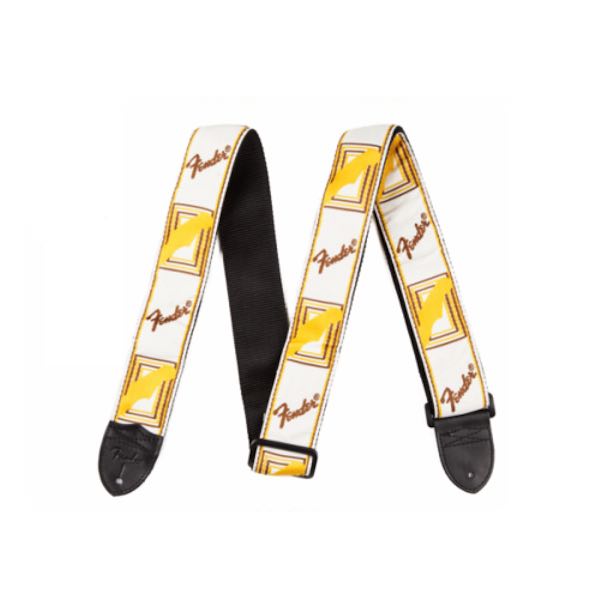 Fender 2 inch Monogrammed Guitar Straps White/Brown/Yellow – Bashs Music